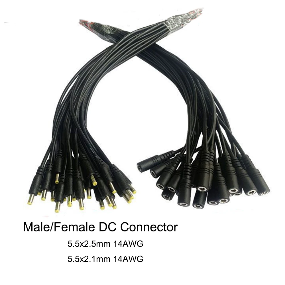 14AWG-2PIN-5-5x2-5mm-5-5X2-1mm-Power-Plug-DC-Male-Female-Cable-Wire ...