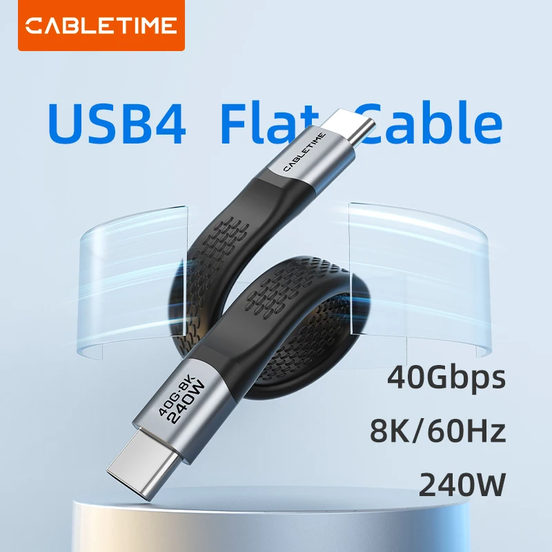 CABLETIME-USB4-Type-C-Cable-40Gbps-8K-60Hz-USB-C-to-Type-C-Short-Cable ...