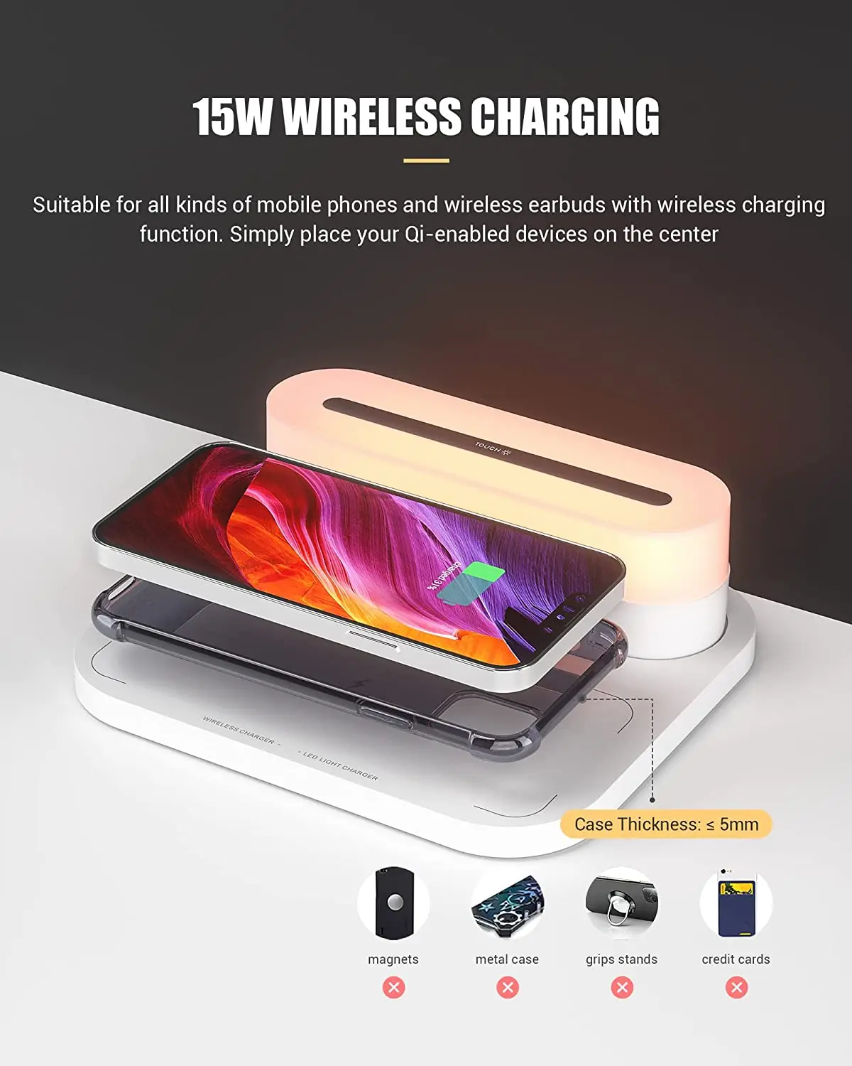 15W-Fast-Wireless-Charging-Light-3-Color-Modes-Touch-Control-LED-Night ...