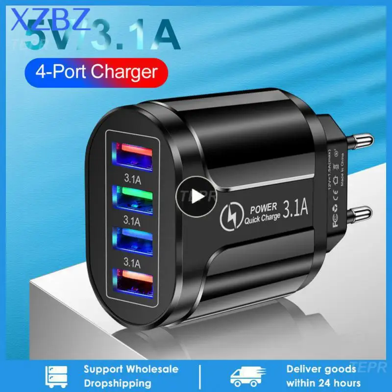 Universal-4-Ports-Fast-Quick-Charge-LED-USB-Hub-Wall-Charger-Adapter-UK ...