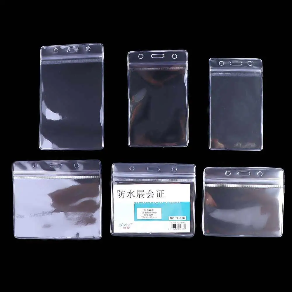 10PCS PVC ID Badge Case Clear With Transparent Card Badge Card Badge ...