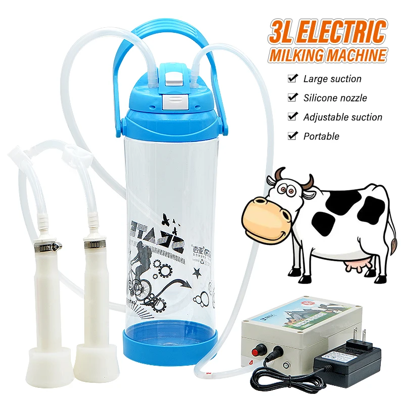 3L Electric Cow Goat Milking Machine Automatic Vacuum Pump Milker ...