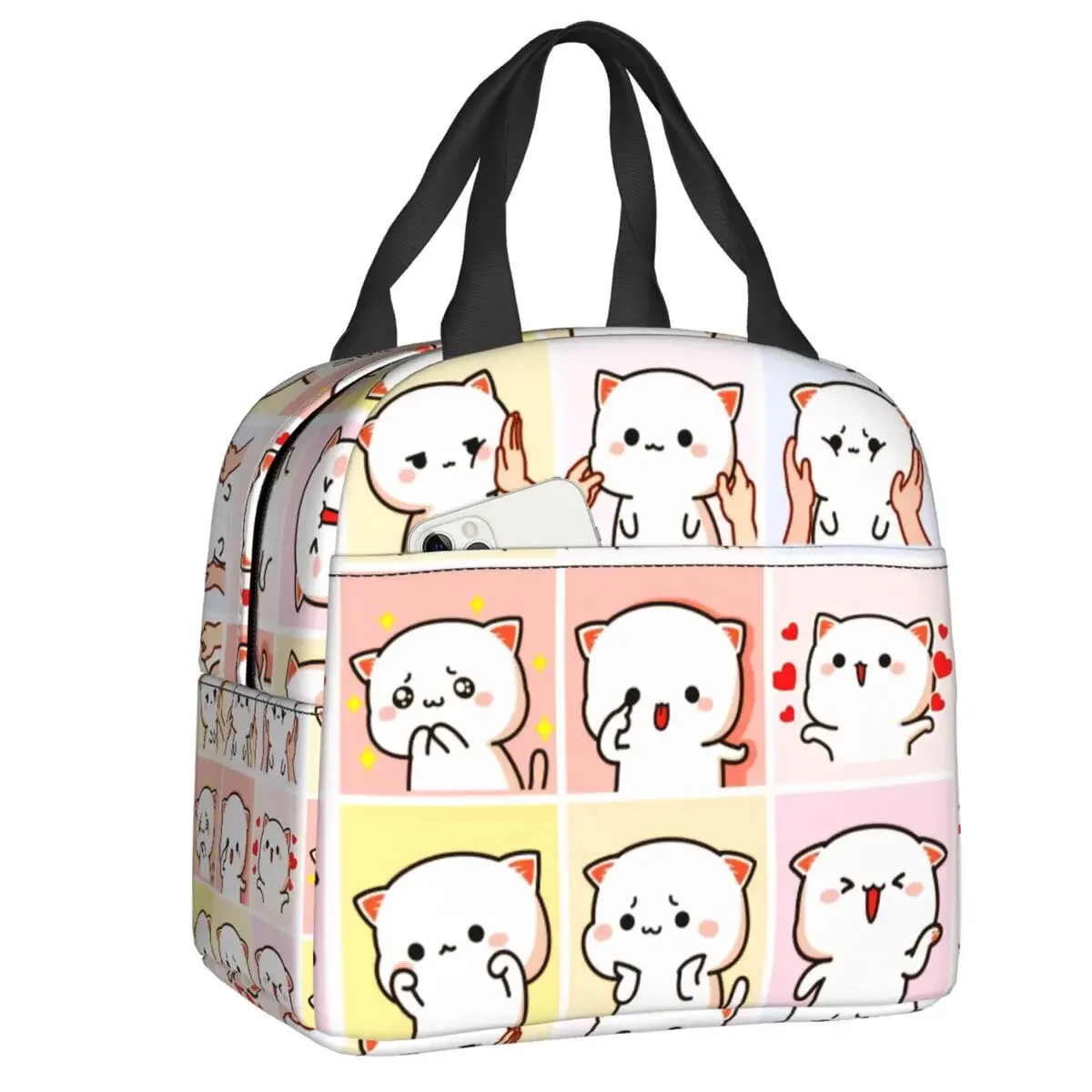Bolsa-de-almuerzo-con-dibujos-de-Mochi-Cat-Peach-And-Goma-Meme-para ...