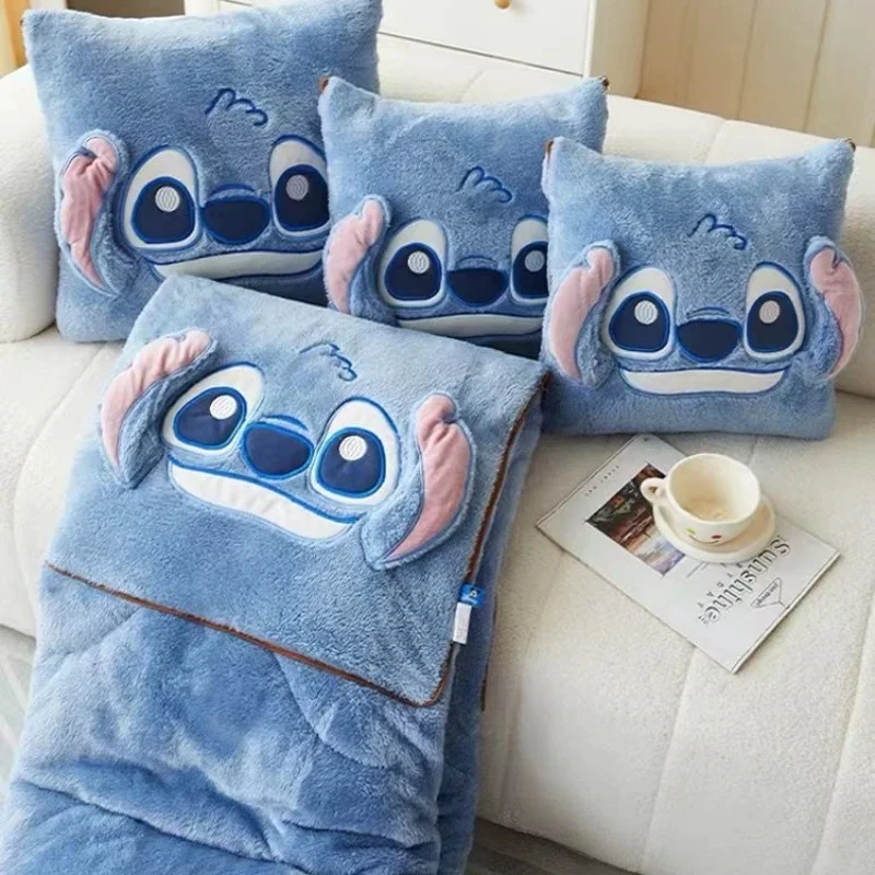 Disney-Stitch-Throw-Pillow-Blankets-Two-In-One-Kawaii-Flannel-Pillow ...