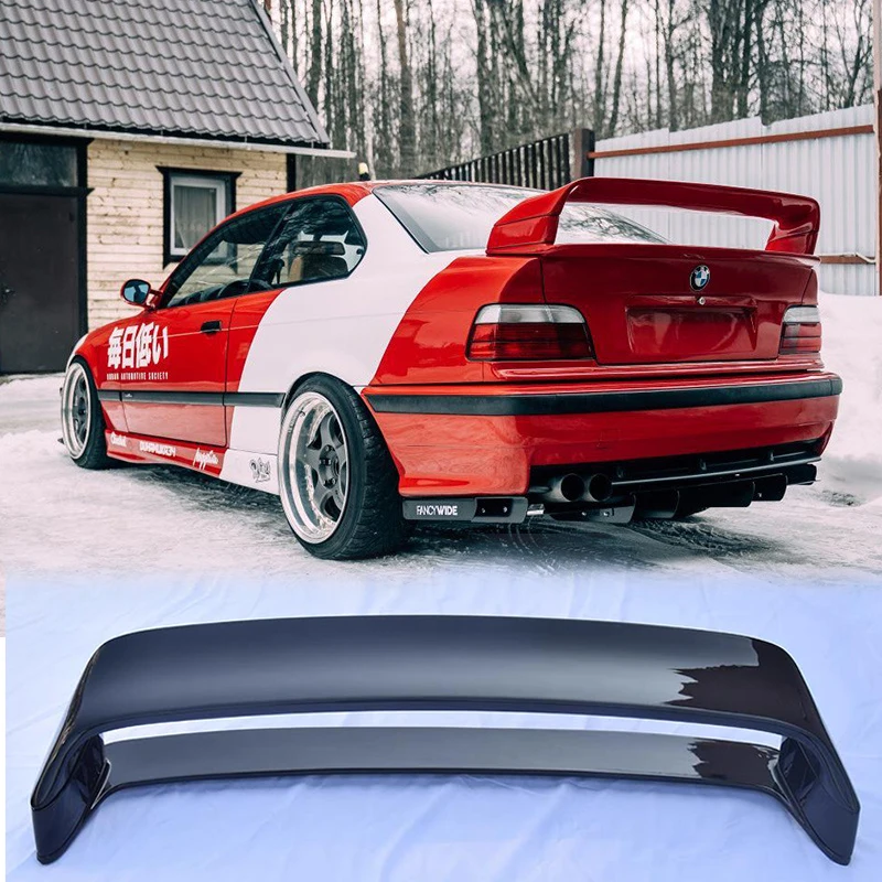 For bmw e36 M3 1990 2000 sports spoiler gt silver rear wing for bmw e36 aileron tuning ABS Glossy Black car acesssories AliExpress