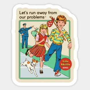 Let Run Away 5PCS Stickers for Funny Cartoon Room Decorations Water ...