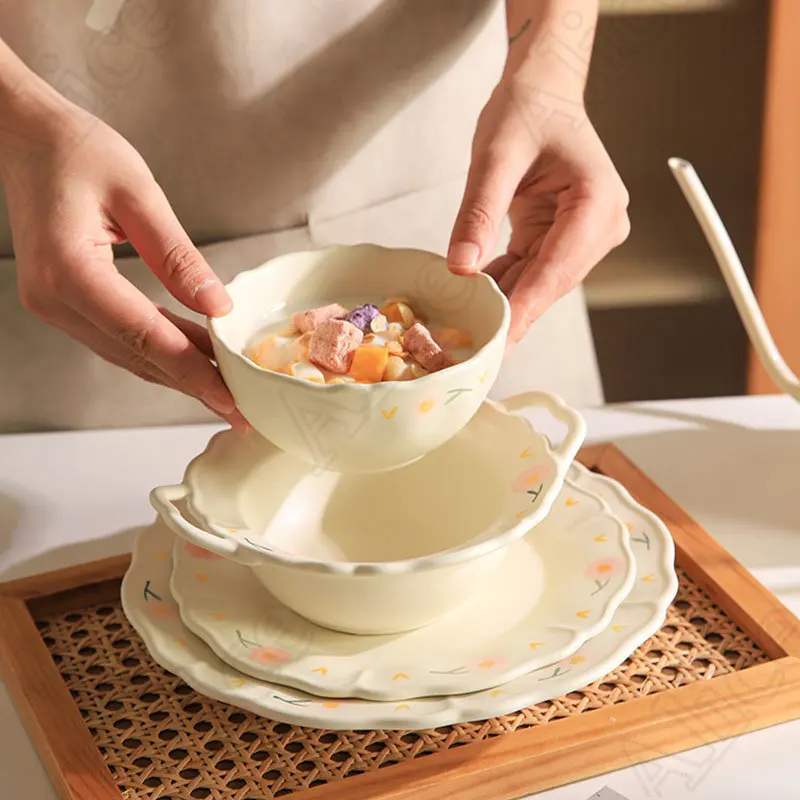 Korean-Ceramic-Dinner-Plates-Household-Tableware-Spaghetti-Dessert ...