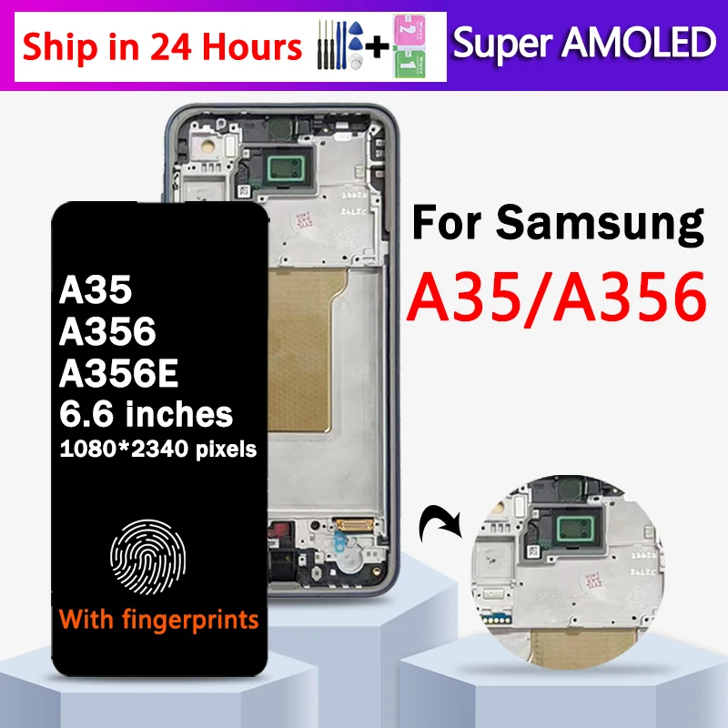 cran-tactile-LCD-Super-AMOLED-pour-Samsung-A35-5G-A356B-A356E-A356U ...