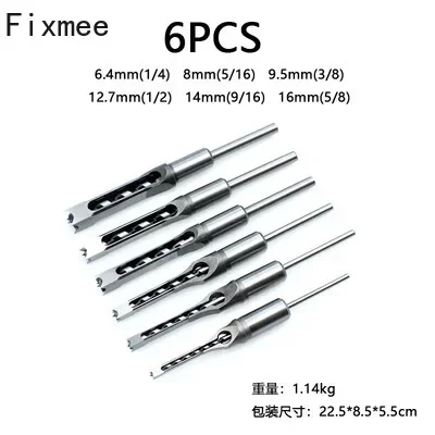 Brocas-helicoidales-HSS-de-6-4-16mm-juego-de-brocas-cuadradas-cincel-de ...