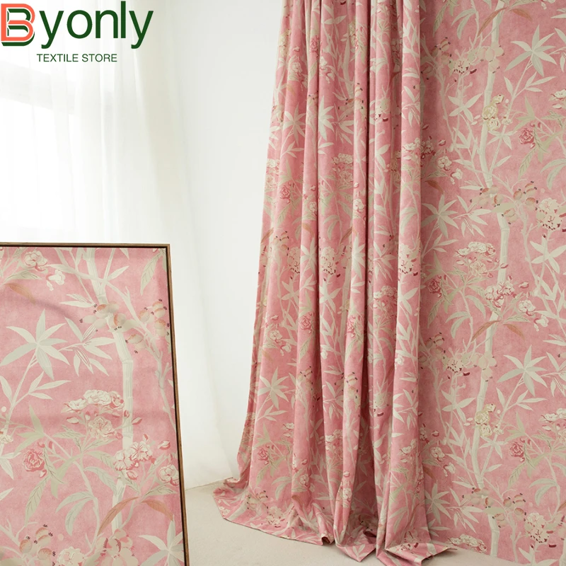 Cortinas-de-terciopelo-rosa-de-ra-z-de-loto-desgastada-de-lujo-para ...