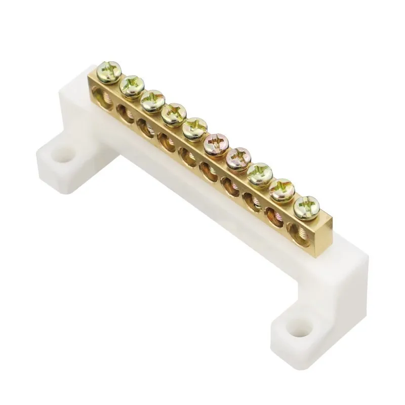 10P-White-Bridge-Design-Zero-Line-Ground-Ten-Positions-Brass-Grounding ...