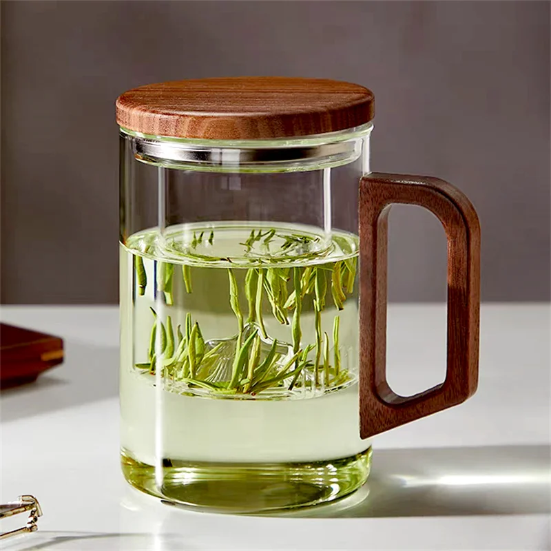 Large Capacity 800ml 1000ml Tea Water Separation Glass Tea Mug With ...