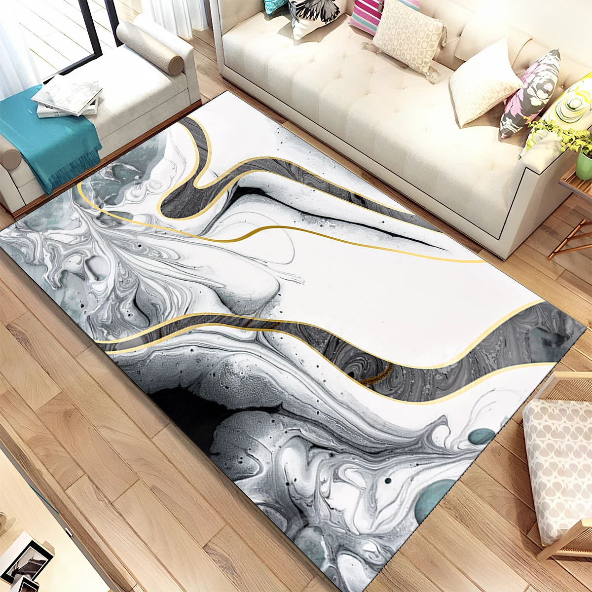 Colour-Gold-Nordic-Marble-Splendid-Area-Rug-Large-Carpet-Rug-for-Home ...