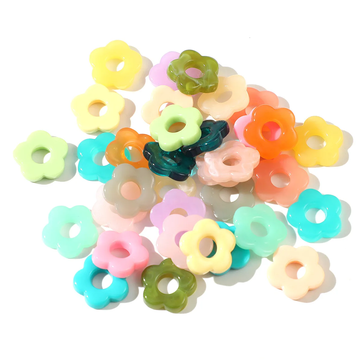 30 PCS 20mm Acrylic Flower For Clothes Headwear Earrings Accessories ...
