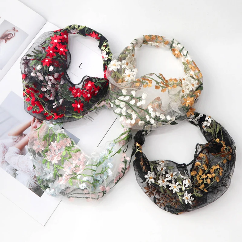 Ikat-rambut-renda-bordir-anak-perempuan-aksesoris-rambut-bando-bunga ...