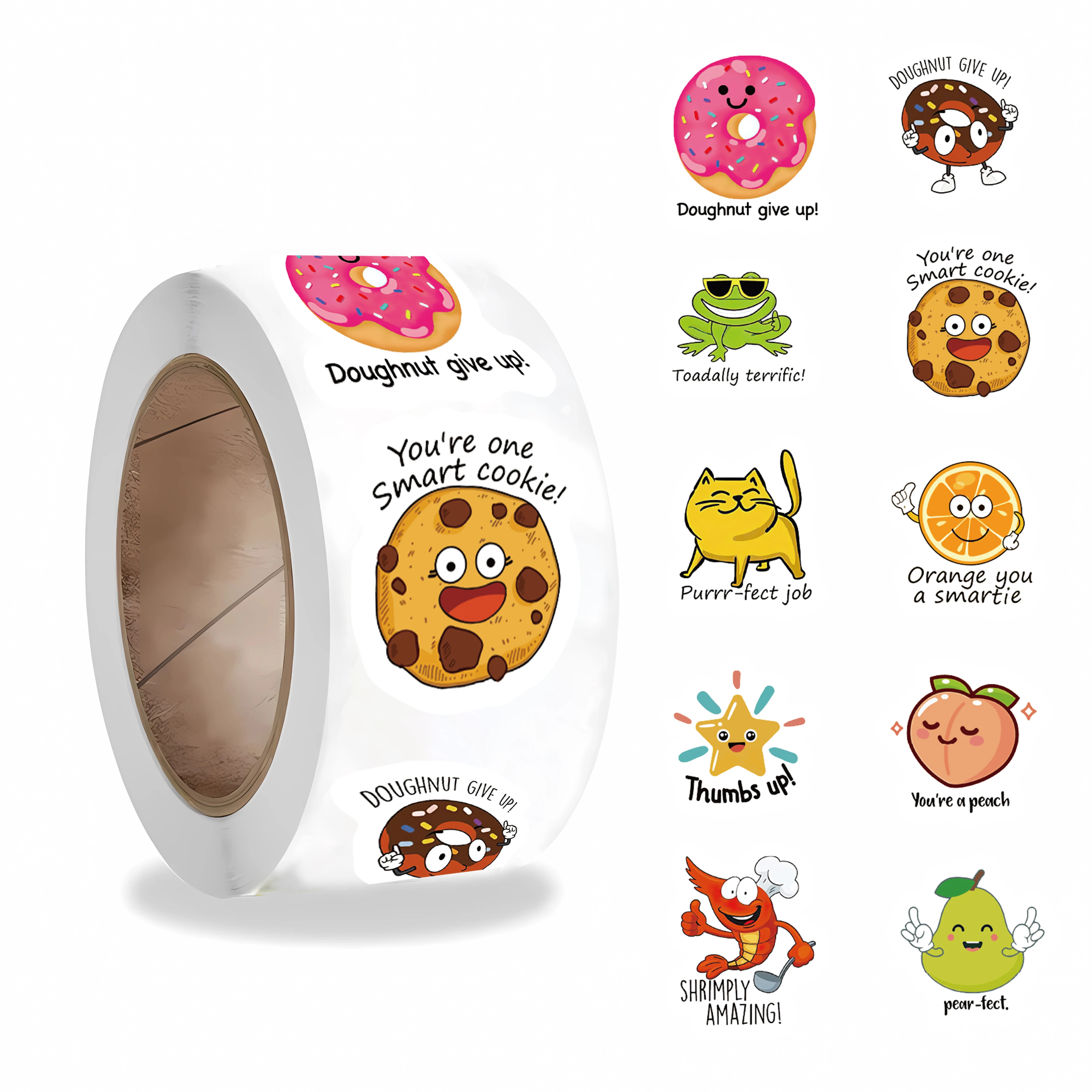 500PCS/roll Cartoon Reward Cat Stickers For School Reward Sticker ...