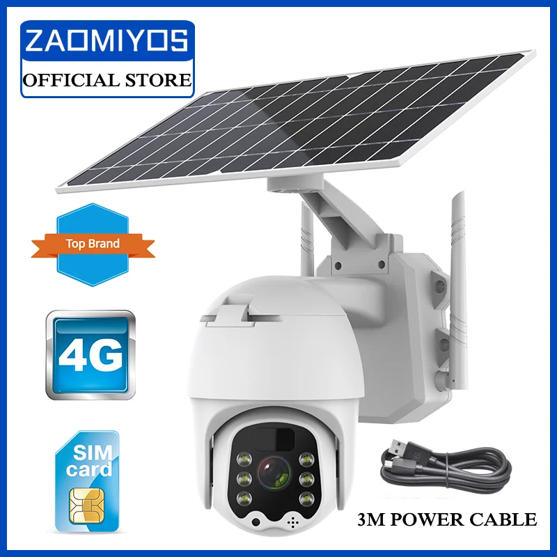 Zaomiyos 4g Lte Fdd Gsm Solar Recharge Battery Wireless Ptz Camera ...