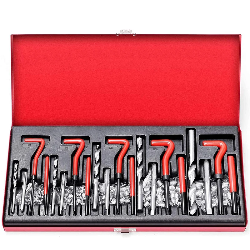 131-Pcs-Thread-Repair-Tool-Kit-M5-M6-M8-M10-M12-with-HSS-Drill-Threaded ...
