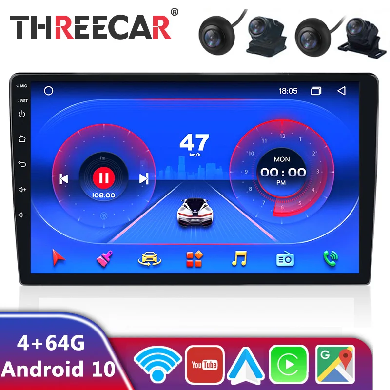 10 Polegada Ips Tela De Rádio Do Carro Dsp Android 10 Carplay 2 Din ...