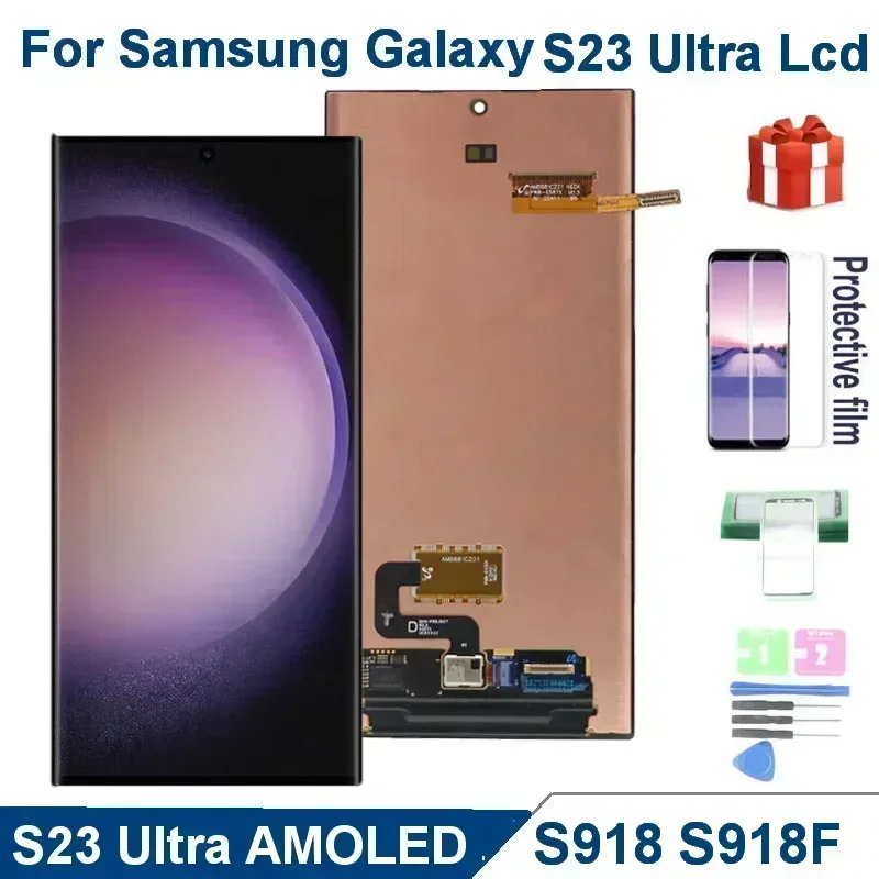 삼성 갤럭시 S23 울트라 5G LCD, S918, S918B, S918U, S918F용 AMOLED LCD 터치 스크린 ...