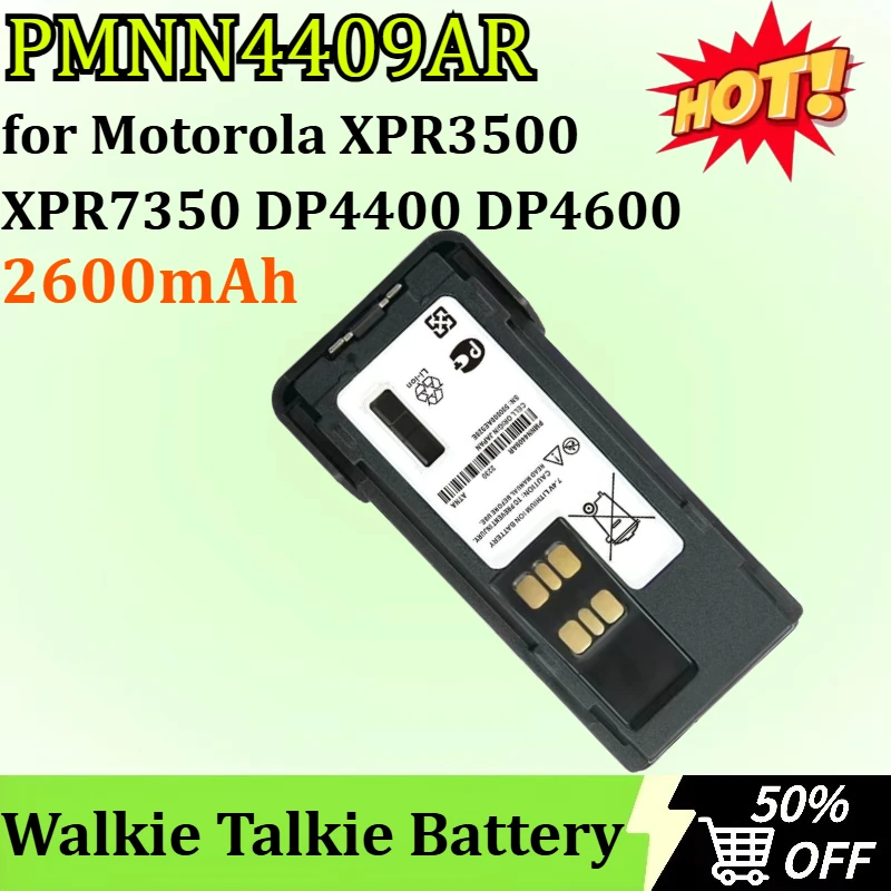 2600mAh PMNN4409AR Li-Ion Walkie Talkie batería tipo C para Motorola ...