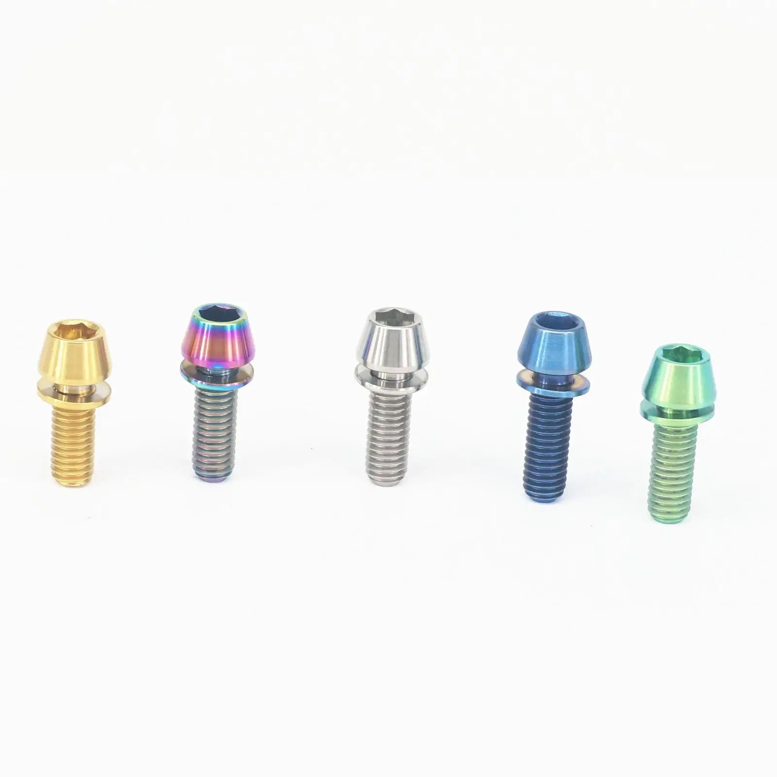 2pcs-Colors-M5x16mm-M5x18mm-M5x20mm-GR5-Titanium-Bike-Screw-Taper-Cone ...
