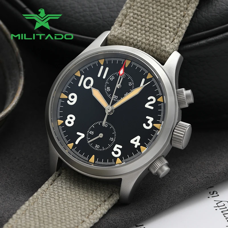 Militado-Chronograph-Watch-VK61-Quartz-BGW9-Luminous-100M-Waterproof-AR ...