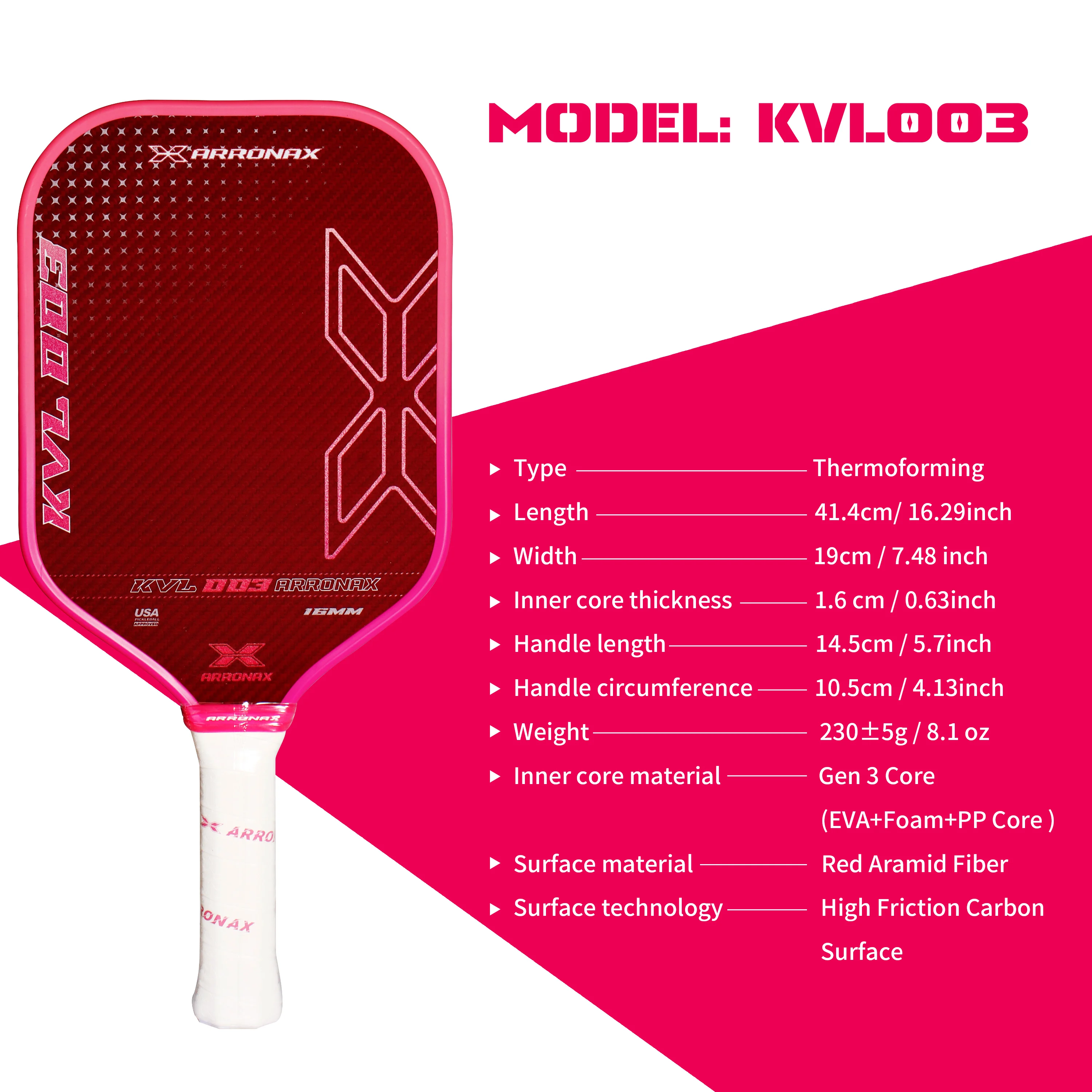 16MM-Red-Kevlar-Pickleball-Paddle-Thermoformed-Technology-Hi-Strength ...