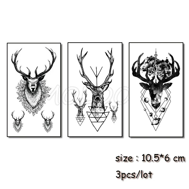 Temporary Tattoo Sticker deer spider animal Water Transfer Tatoo fake ...