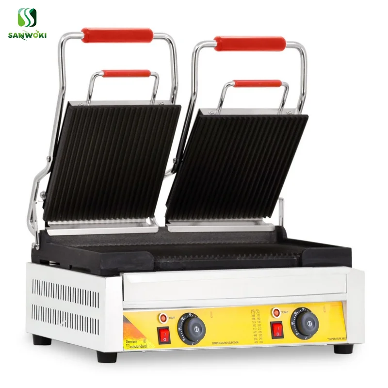 Panini-Press-Machine-Double-Plates-Stainless-Steel-Sandwich-Panini ...