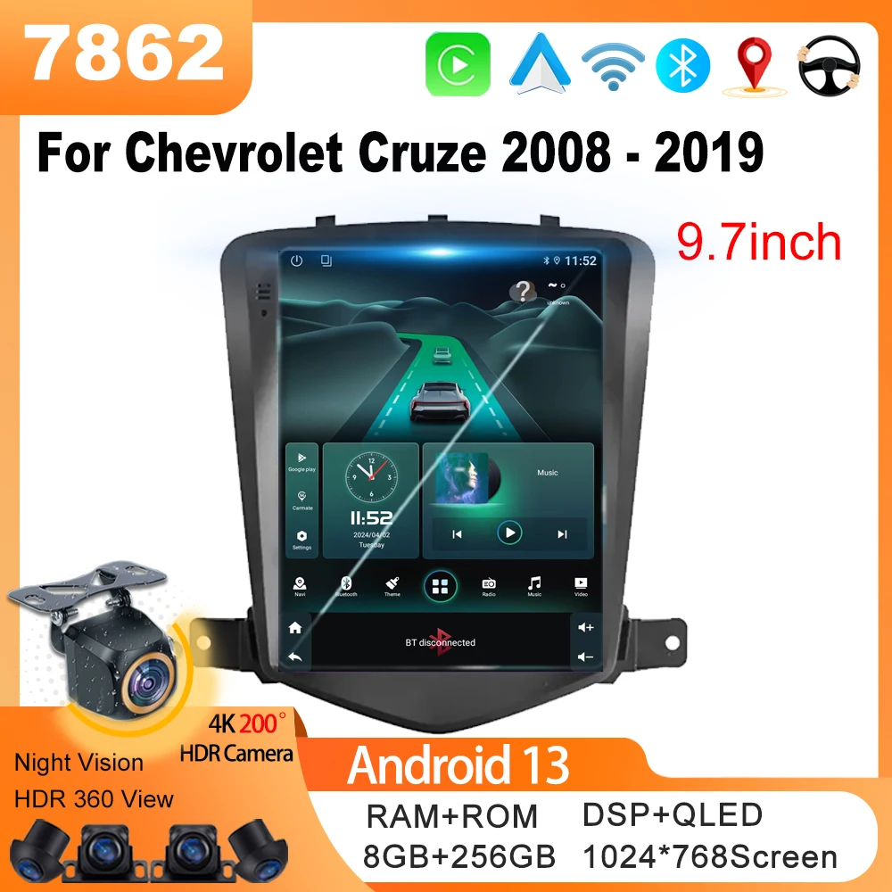 Car-Radio-Android-13-For-Chevrolet-Cruze-2008-2019-Tesla-Style-Car ...