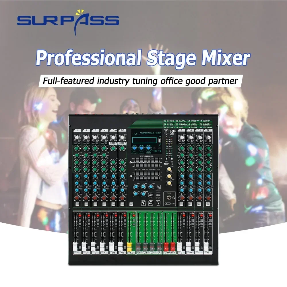Professional-Stage-Mixer-com-Built-in-USB-Play-Console-de-Mistura-de ...