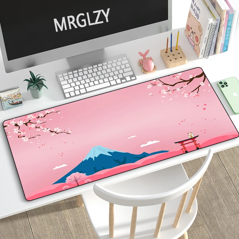 Japanese-style Xxl Gaming Mouse Pad Pink Cherry Blossoms Large Carpets ...