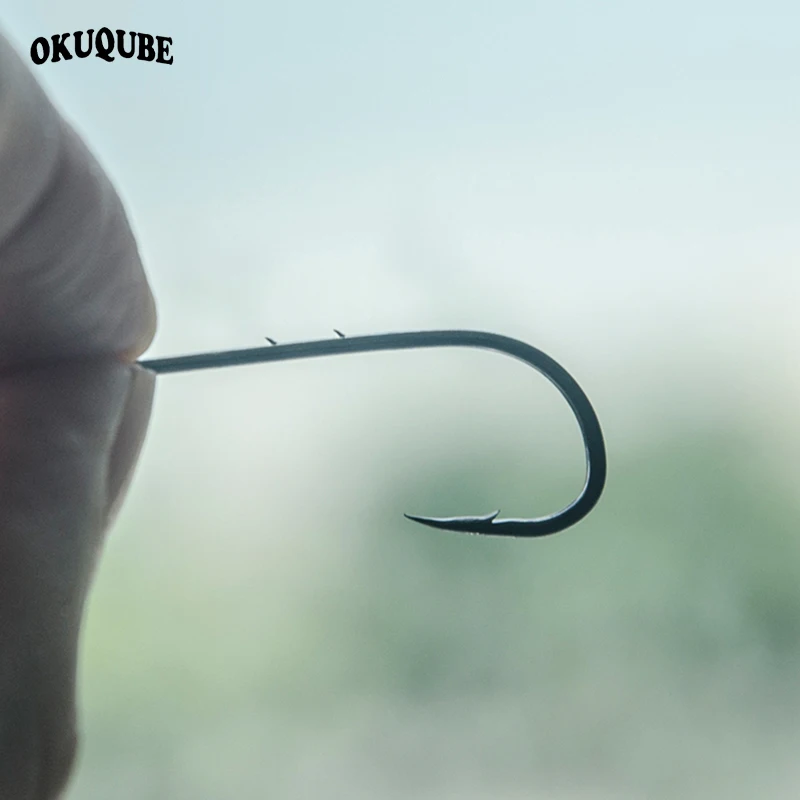 50pcs/lot Fish Hooks Double Bait Holder Barbed Fishhook Long Shank ...