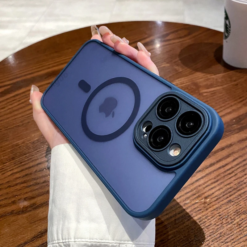 Luxury-Frosting-Magnetic-Phone-Case-for-IPhone-15-14-13-12-Pro-Max-Plus ...