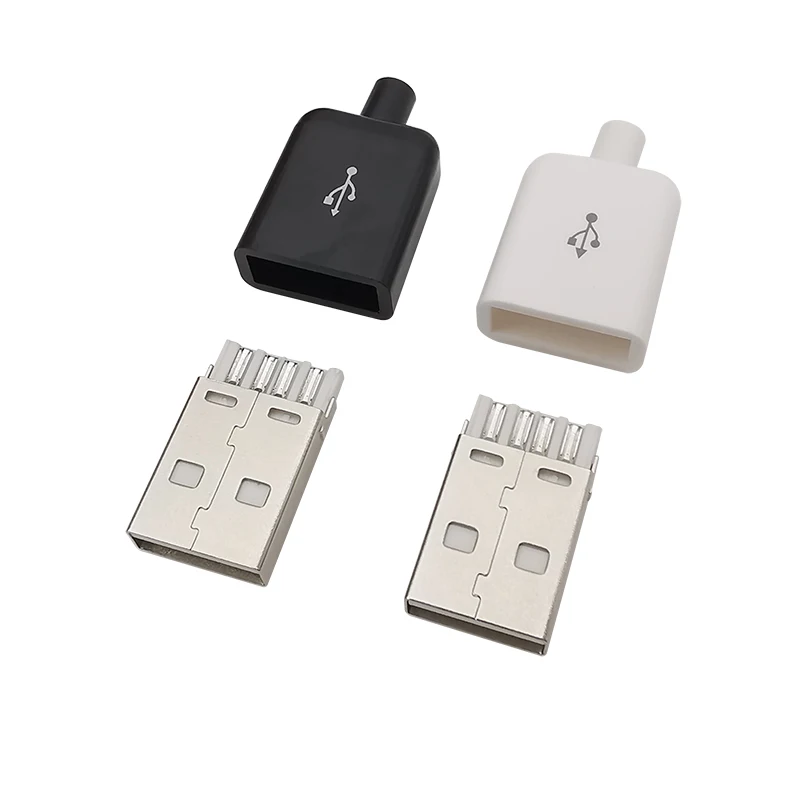 5Pcs USB Type A Male Plug Connector For Soldering DIY Data Charging ...
