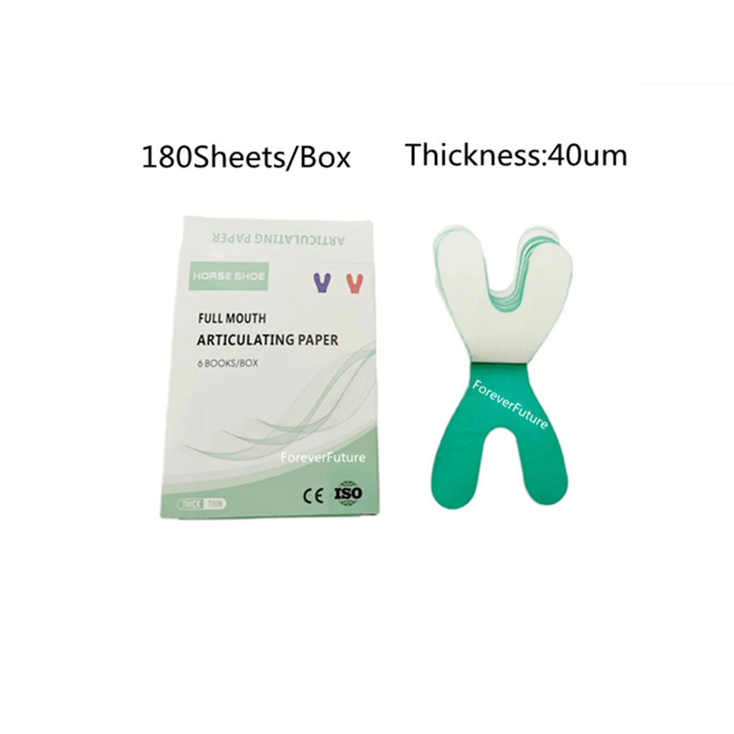 180Sheets-Box-Dental-Articulating-Paper-Green-Horse-Shoe-Occlusal ...
