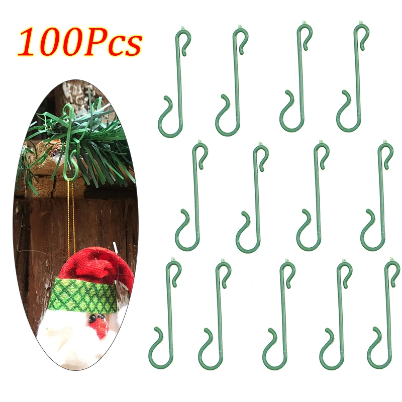 10-100pcs-Christmas-Ornament-Plastic-S-Shaped-Hook-Holder-Xmas-Tree ...