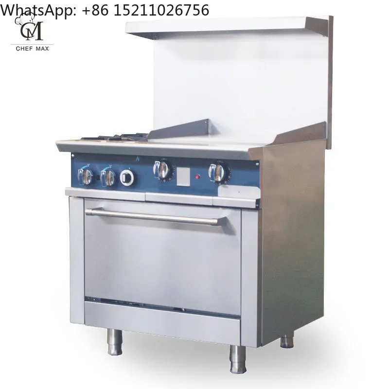 Commercial 4 Burner Gas Stove Cooking Stove Traditional with Oven ...