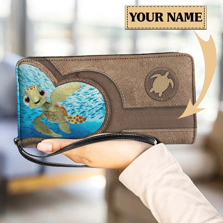 Women-s-Tote-Wallet-Kawaii-Turtle-Leather-Design-Daily-Credit-Card ...