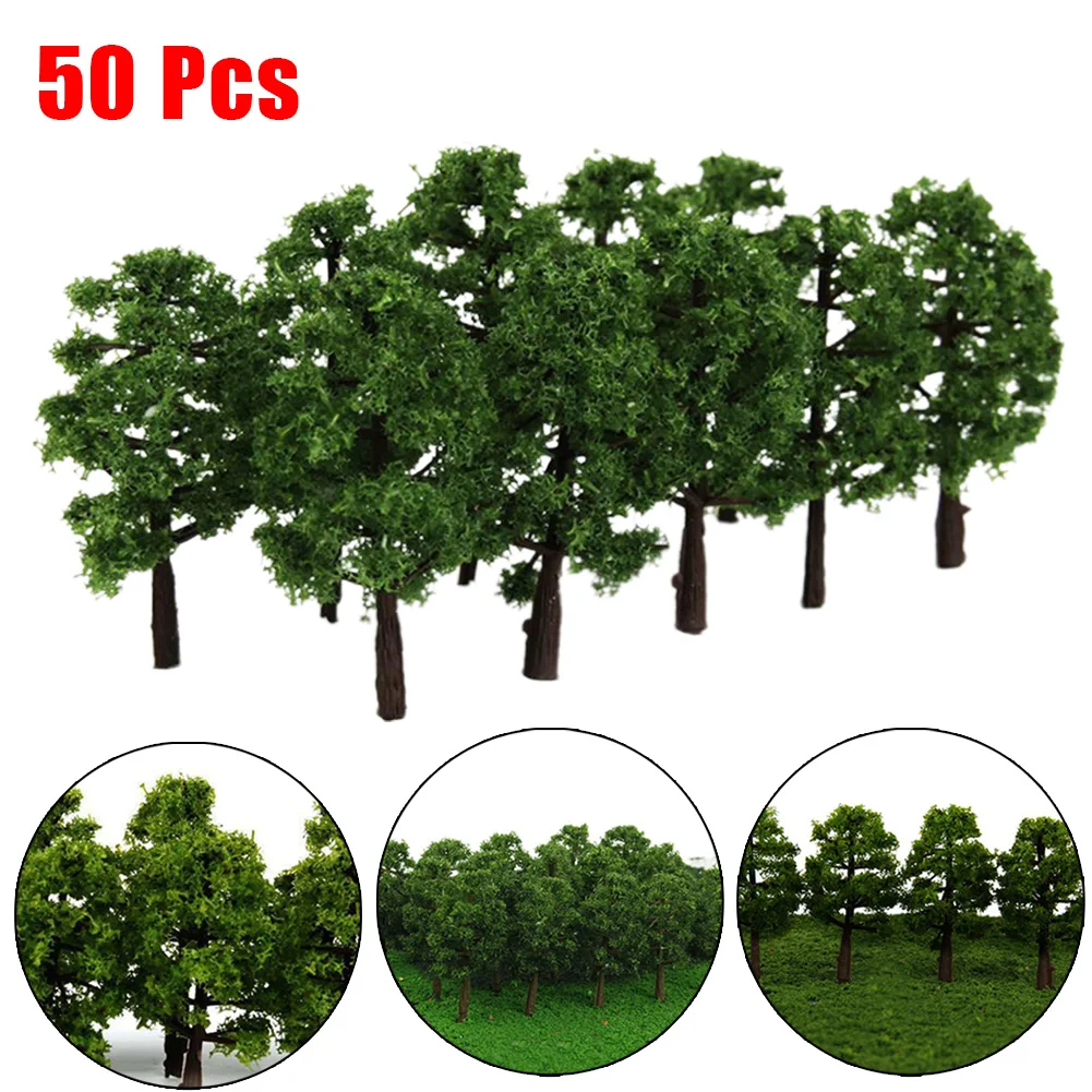 50Pcs Model Trees Train Railroad Micro Landscape Layout Diorama Scale ...