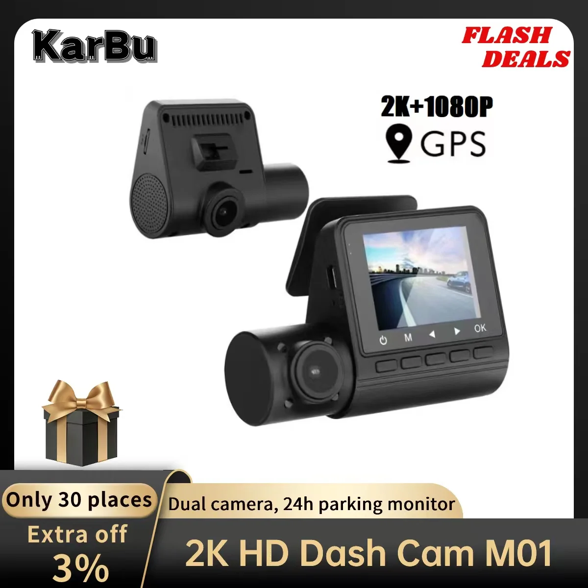 Caméra de tableau de bord M01 camera voiture, enregistreur vidéo ...