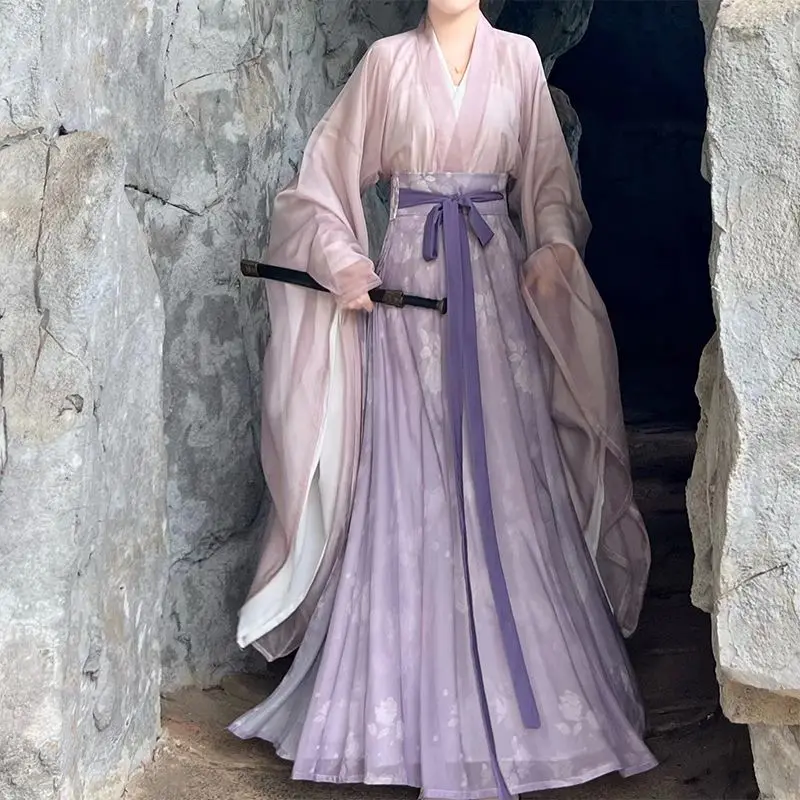 Chinese Hanfu Dress For Women Cosplay Costume Vintage Blue Green ...