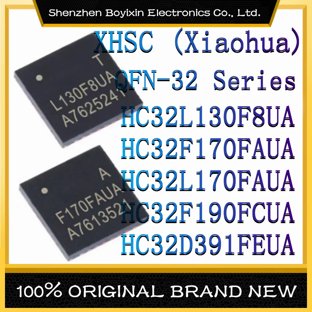 Hc32l130f8ua hc32f170faua hc32l170faua hc32f190fcua hc32d391feua pacote: QFN-32 (mcu/mpu/soc) ic ...