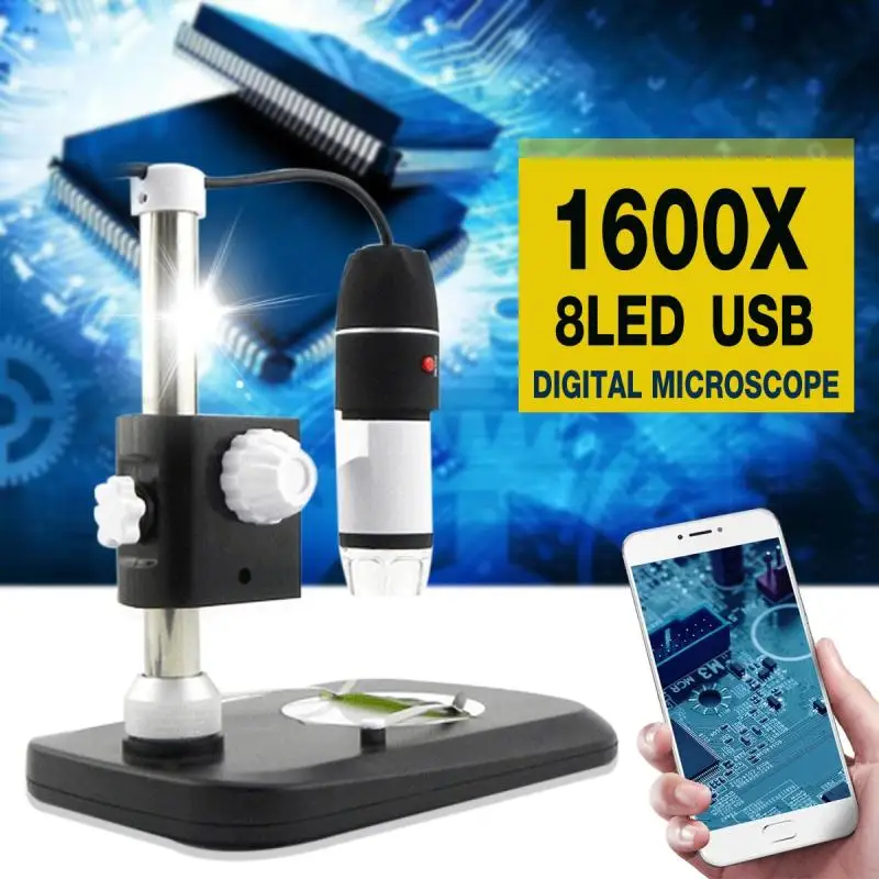 Caméra de microscope,Loupe endoscope microscope numérique USB 1600X ...
