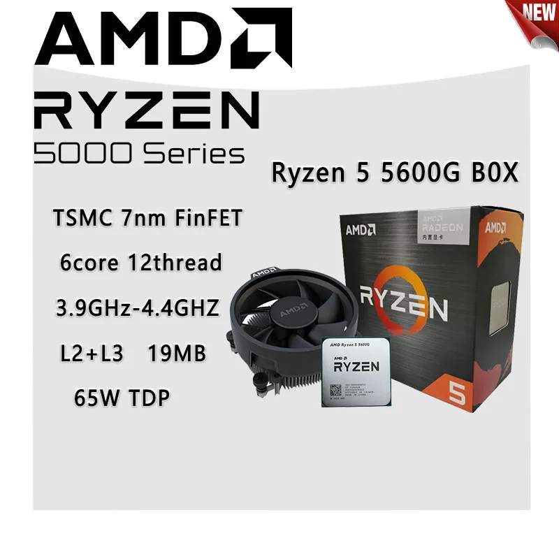 AMD Ryzen 5 5600G R5 5600G 3.9GHz Six Core Twelve Thread 65W CPU ...