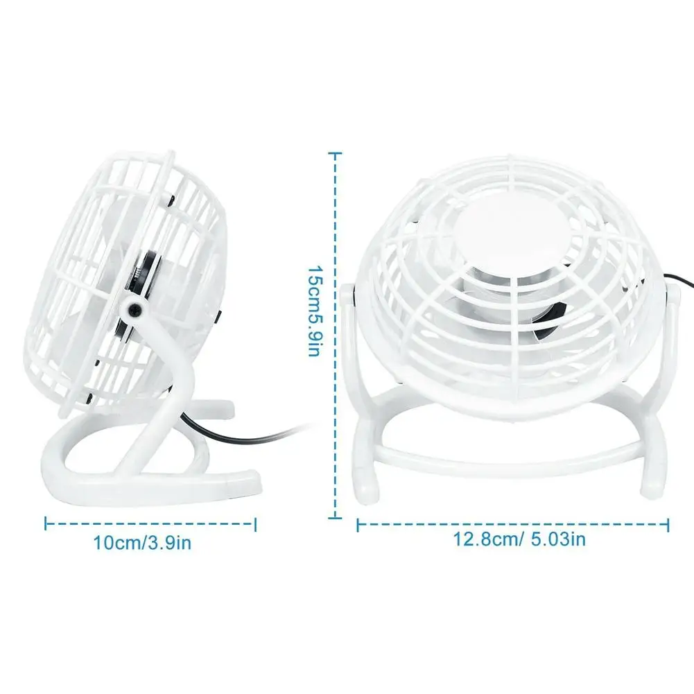 Blanc-Portable Summer Desktop USB Fan DC 5V Mini Cooler Fans 180 Degree ...