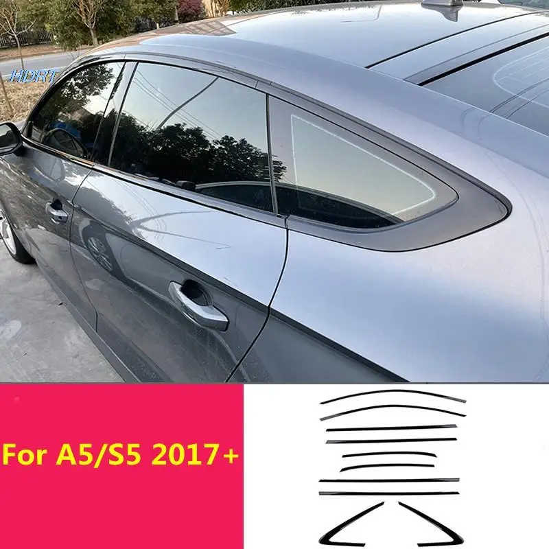 For-Audi-A5-S5-2017-2021-Sedan-Black-ABS-Car-Window-Trim-Sticker-Car ...