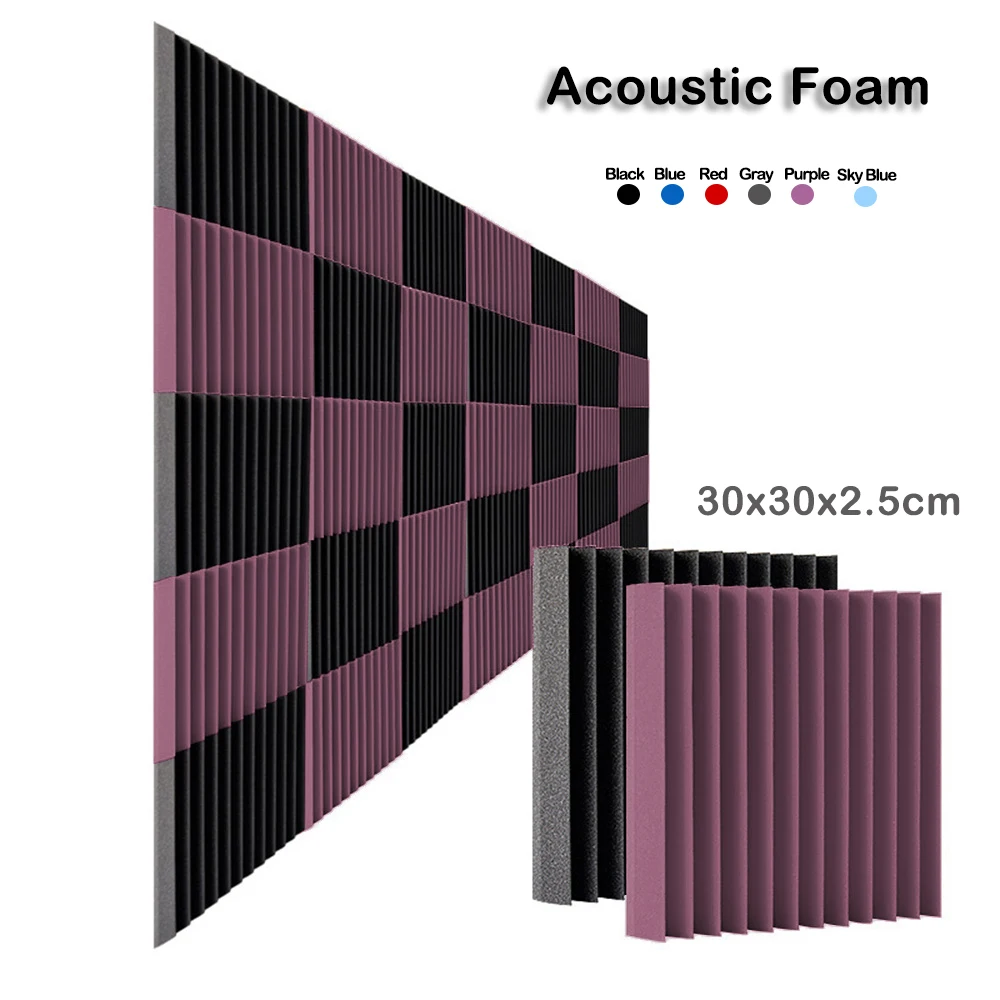 12-24Pcs-30x30x2-5cm-Studio-Acoustic-Soundproof-Sponge-Sound-Absorbing ...