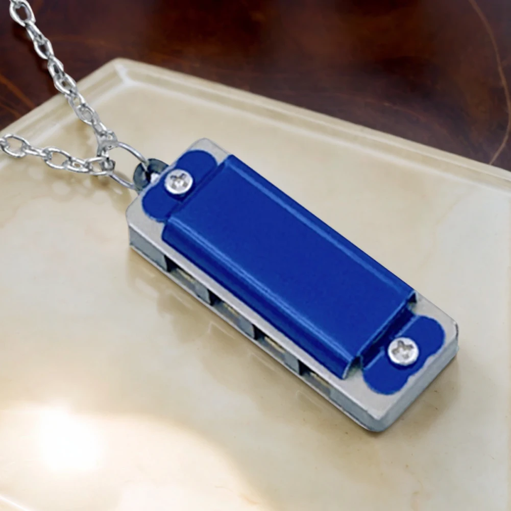 5Pcs Mini Harmonica Pendant Necklace 4 Holes 8 Tones Musical Instrument ...